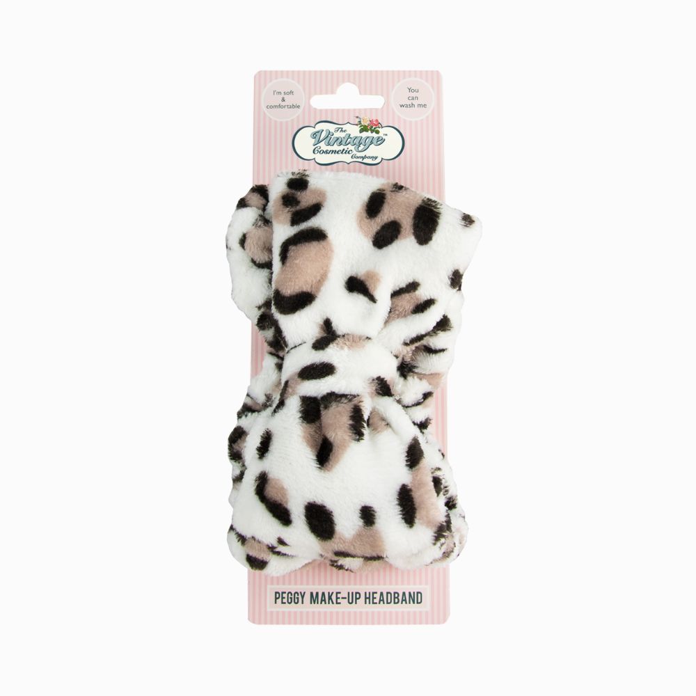 Peggy Makeup Headband White Leopard | The Vintage Cosmetic Company