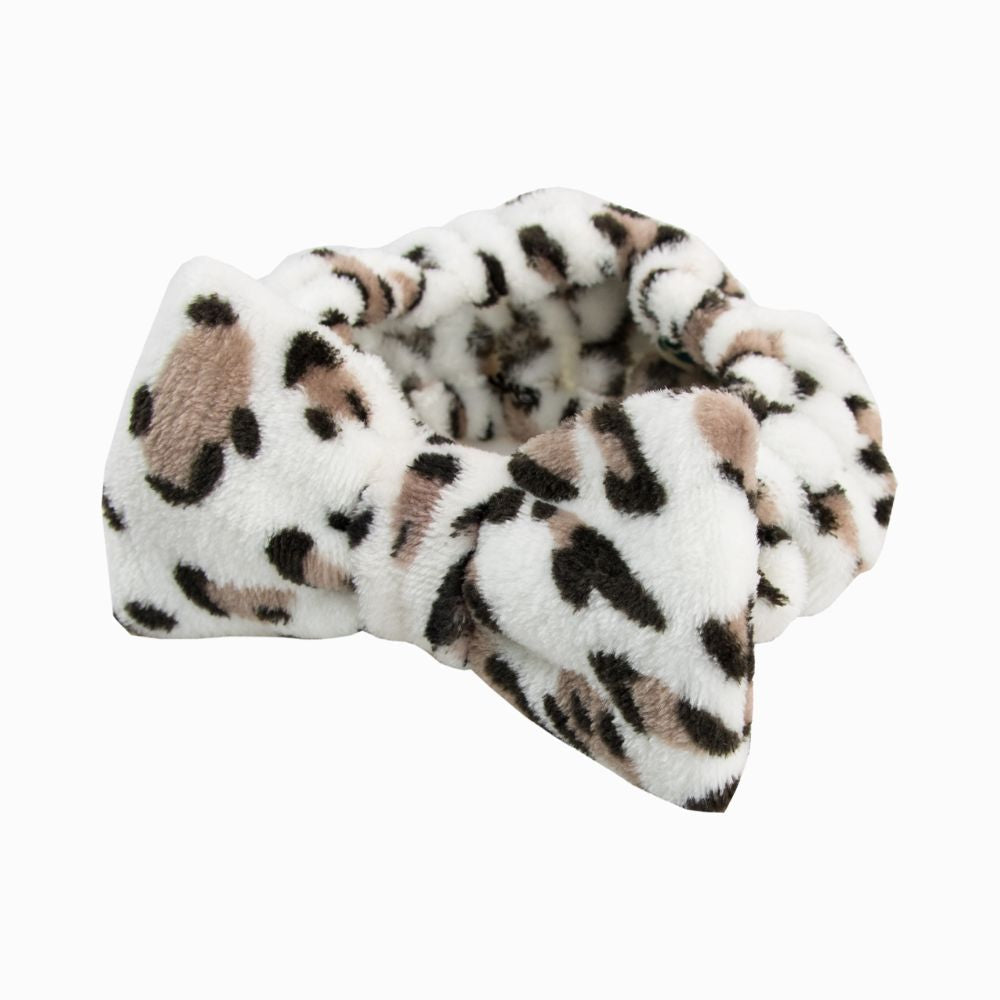 Peggy Makeup Headband White Leopard | The Vintage Cosmetic Company
